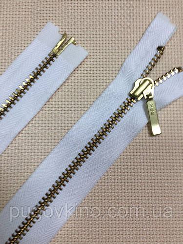 Купить Молния Ykk металлическая Тип 4 Разъемная Цвет белый 75 см 2 бег ...