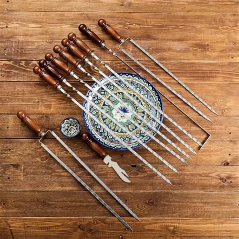 Купить Узбекский подарочный набор Samarkand Gift с шампурами 50 см, 12 ...