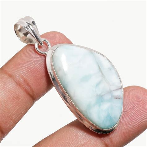 Caribbean Larimar Gemstone Pendant Handmade Antique Design Jewelry 2.10" FP 1212 - Walmart.com