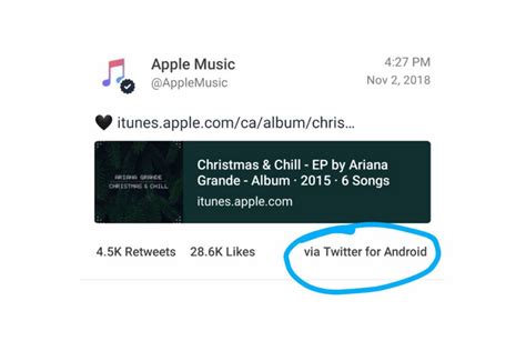 Apple Music tweets using Twitter for Android | The Apple Post