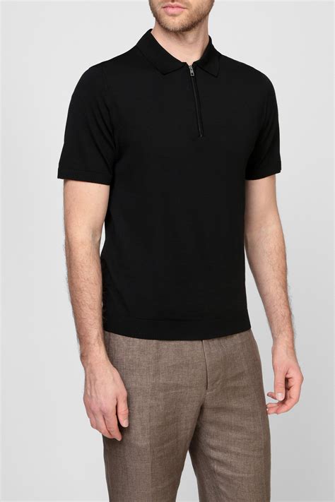 Мужское черное шерстяное поло Maerz 406400-595 — MD-Fashion