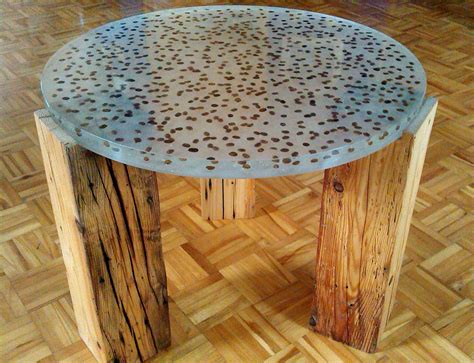 Кофейный столик своими руками из дерева круглый - фото