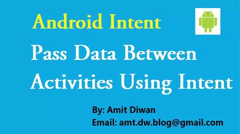 Android Intent- Pass Data Between Activities in Android Studio - YouTube