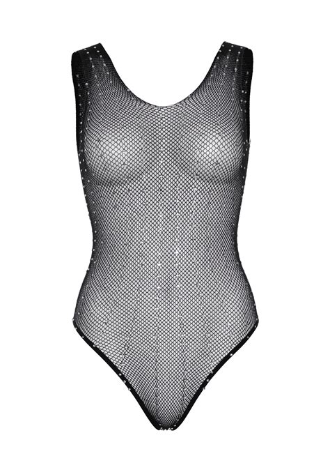 Rhinestone fishnet bodysuit – legavenueeu