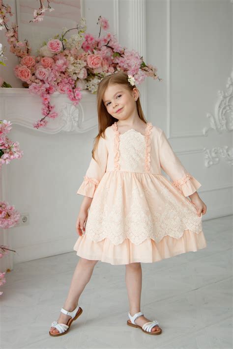 Платье персиковое Miranda в интернет магазине anjkids.ru