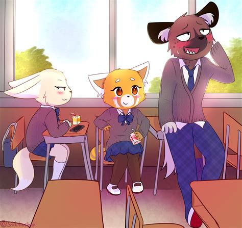 e621 2018 aggressive_retsuko anthro canine clothed clothing digital ...