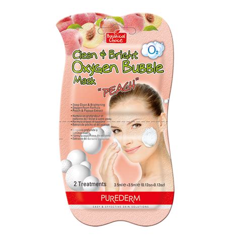 Clean & Bright Oxygen Bubble Mask "Peach"2 Treatments - PUREDERM