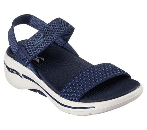 Skechers Arch Fit Go Walk Sandals NVY Navy Womens Comfortable Sandals ...