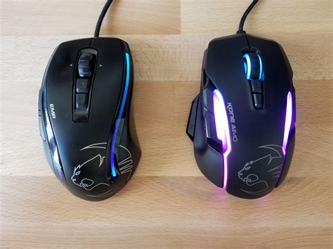 Roccat Kone EMP vs. Roccat Kone AIMO comparison review : MouseReview