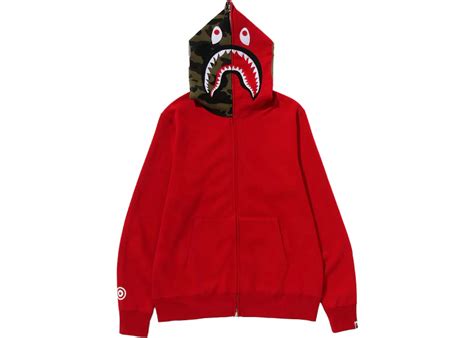 BAPE Shark Full-Zip Hoodie (FW23) Red Men's - FW23 - US