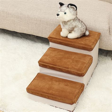 New 60x35x30cm Pet Cat Dog 3 Steps Stairs Sofa Bed Indoor Climbing ...