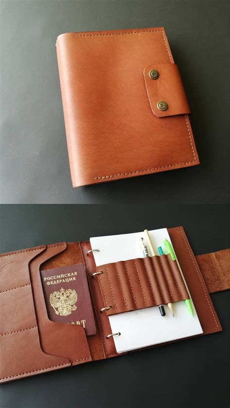 Блокнот из натуральной кожи с органайзером, ручная работа Diy Leather ...
