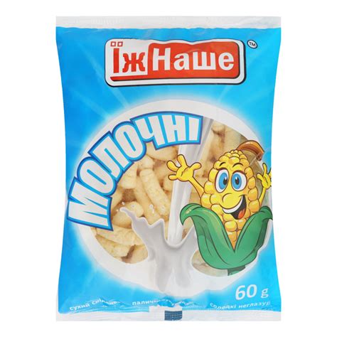 Палочки кукурузные сладкие неглазированные молочные ЇжНаше м/у 60г ...
