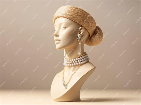 Premium AI Image | Bust Showcase Elegant Jewelry Display for Necklace ...