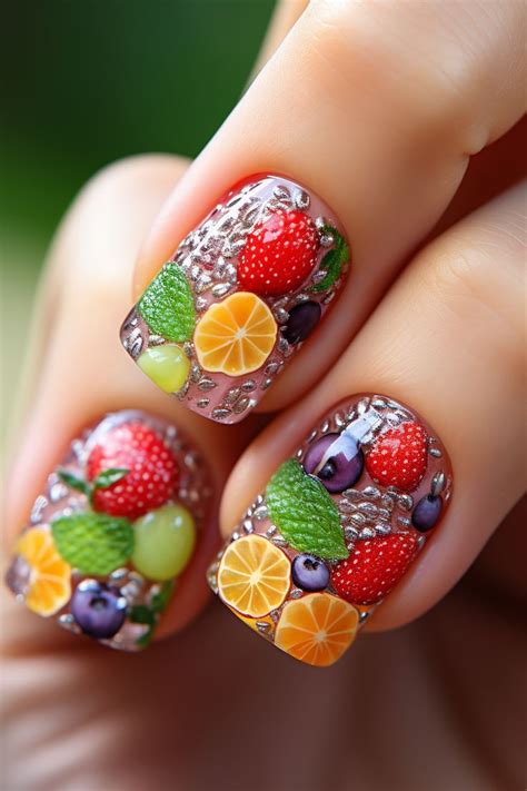 🍉🍊🍇 Fruitilicious Nail Art 🌈🌼 | Nail art, Nail designs, Nail designs summer