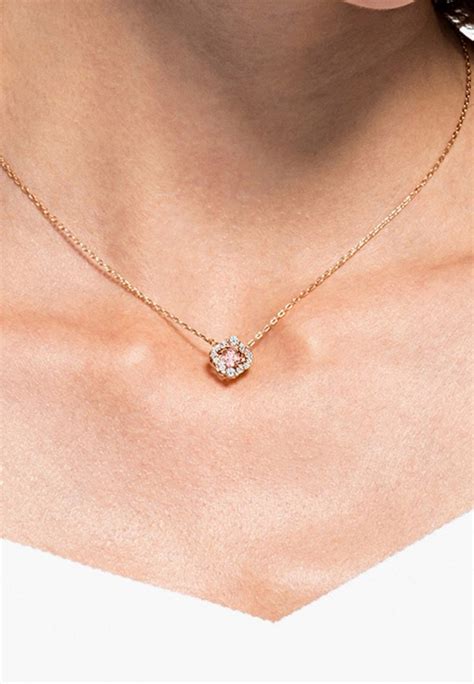 Колье Swarovski® Sparkling Dc, покрытие роз. золото, цвет: золотой ...