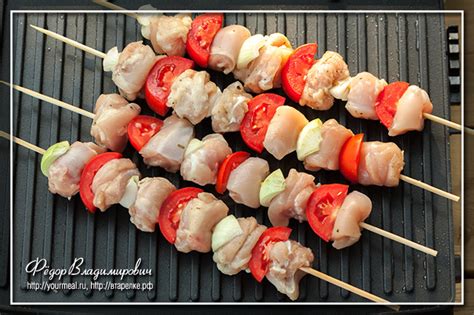 Куриные шашлычки на шпажках | Домашние рецепты