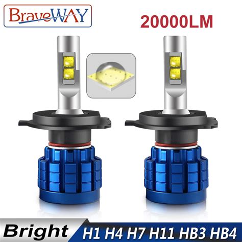 BraveWay 20000LM LED Auto Lamp H1 H4 H8 H9 H11 HB3 HB4 9005 9006 ...