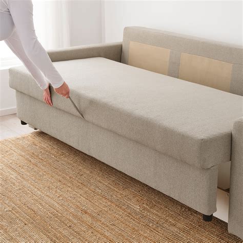 FRIHETEN 3-seat sofa-bed Hyllie beige | IKEA Latvija