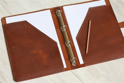 Leather Binder Personalized Leather Binder 4-ring Leather - Etsy Ireland