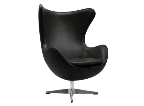 Кресло "egg chair" (Bradexhome) черный кожа 85x110x76 см. 130928 ...