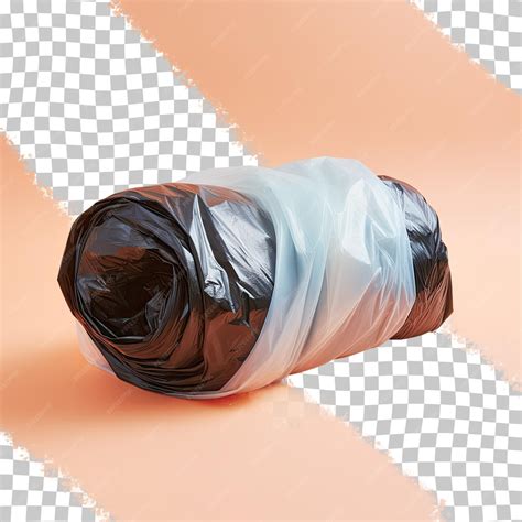 Переработанные пластиковые мешки для мусора на прозрачном фоне ...