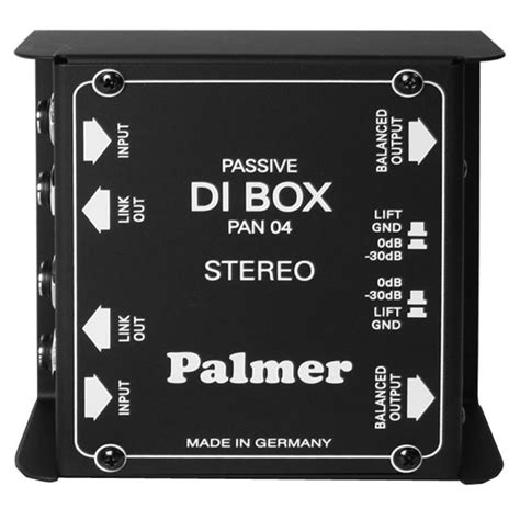 Palmer PAN 04 Dual Passive DI Box - DI Boxes - Microphones - Studiospares