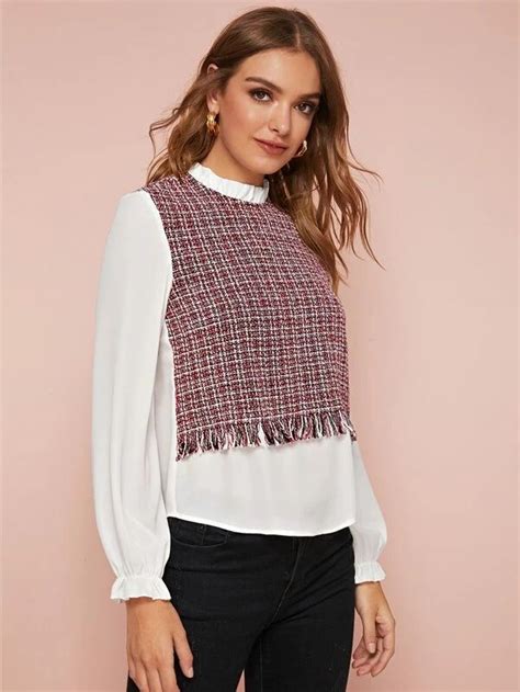 Твидовый топ 2 в 1 | SHEIN