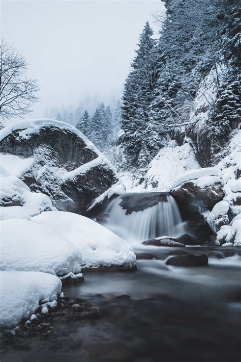 Kostenlose foto : Schnee, Gewässer, Winter, Wasser, Natur, Einfrieren ...