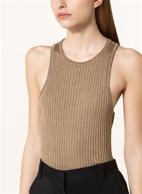 STELLA McCARTNEY Top with glitter thread in gold