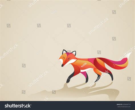 Colorful Fox Stock Vector 205604719 : Shutterstock