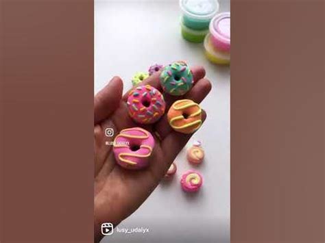 Миниатюрные сладости 🍬🍩🍭🧁 лепим из воздушного пластилина - YouTube