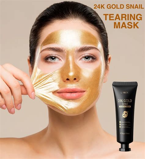 24K Gold Snail Tearing Organic Face Mask For Deep Cleansing, Tightening ...