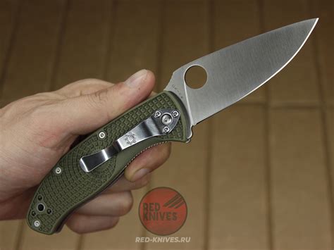 Реплика ножа Spyderco Tenacious LTW - зел. рук., белый клинок RK-413