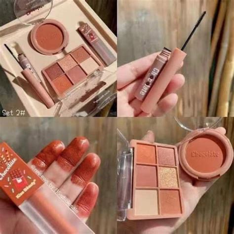 Kiss Beauty Chocolate 4in1 Makeup Set Matte Lip Gloss & Matte Blush ...