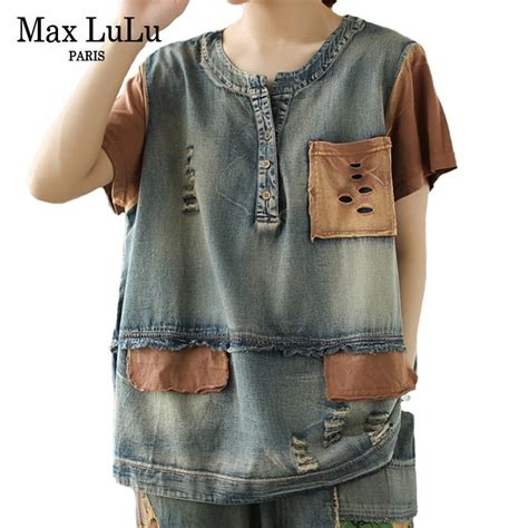 Max LuLu 2020 летние модные женские винтажные футболки с дырками ...