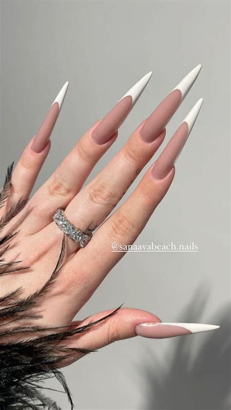 #френч#френчнадлинныеногти#френчнадлинныхногтях#острыеногти# ...