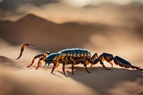Premium AI Image | A large black and brown scorpion is walking on a ...