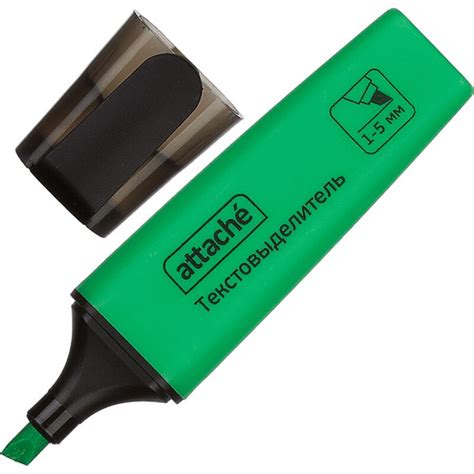 Маркер текстовыделитель Attache Colored 1-5мм зеленый - купить с ...