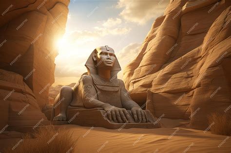 Premium AI Image | Ancient sphinx guarding the entrance to a hidden t ...
