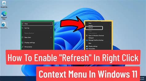 How to Enable "Refresh" In Right Click Context Menu in Windows 11 - YouTube