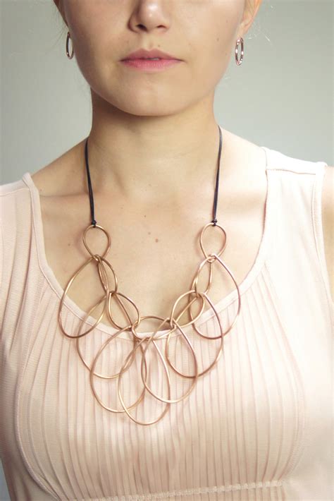 Melissa necklace - black steel statement necklace - megan auman