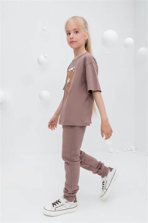 Брюки для девочки, артикул: КР 400590, цвет: капучино к, Брюки на ...