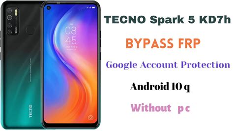 TECNO Spark 5 (KD7h) Spark5 Air FRP Bypass Android 10q - YouTube