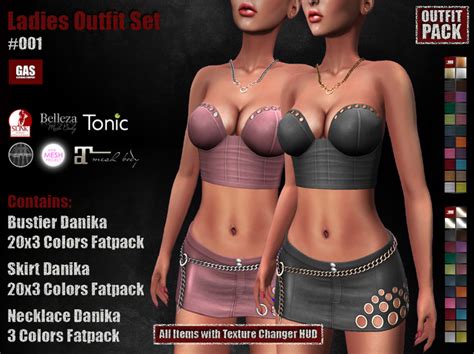 Second Life Marketplace - GAS [Ladies Outfit Set #001] Demo