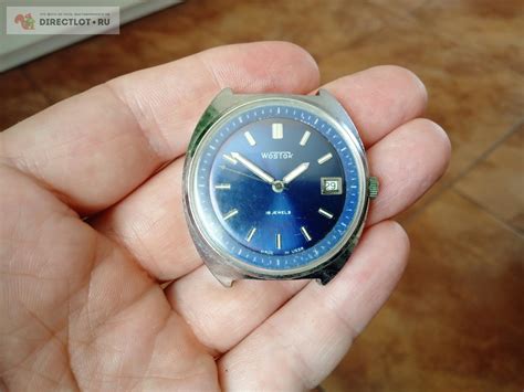 Часы Восток 18 камней, синий циферблат,календарь, Shockproof balance ...