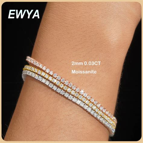 EWYA Роскошный 2 мм 0,03 карата микро полный муассанит теннисный ...