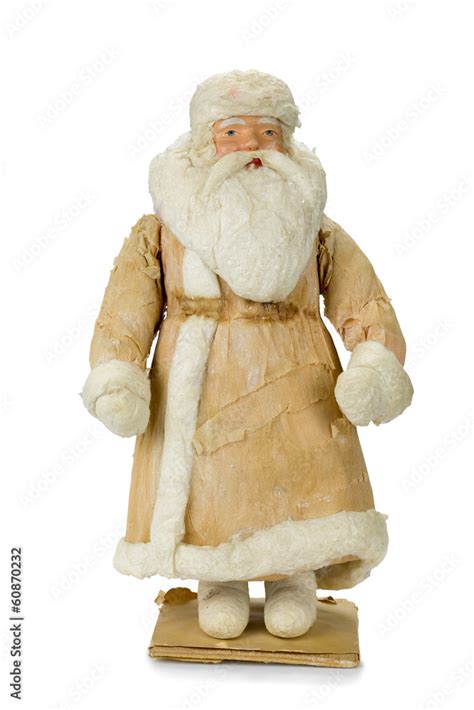 Фигурка бумажного Деда Мороза из бумаги на белом фоне Stock Photo ...