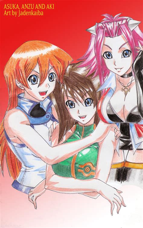 Asuka, Anzu and Aki by jadenkaiba on DeviantArt
