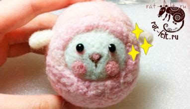 Круглая овечка из валяной шерсти | Rat-Felt.ru